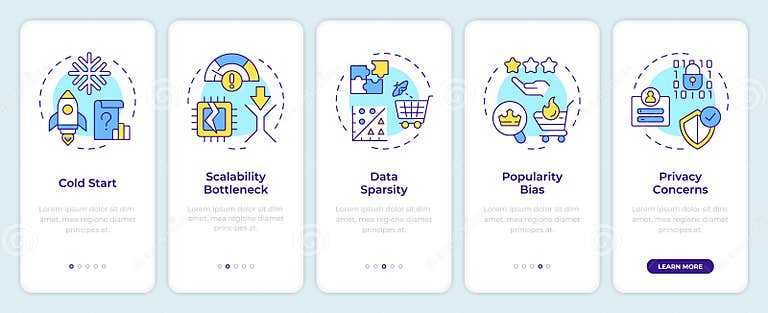 Recommendation System Challenges Onboarding Mobile App Screen Stock ...