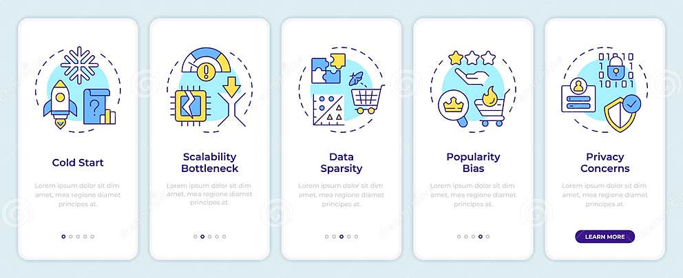 Recommendation System Challenges Onboarding Mobile App Screen Stock ...
