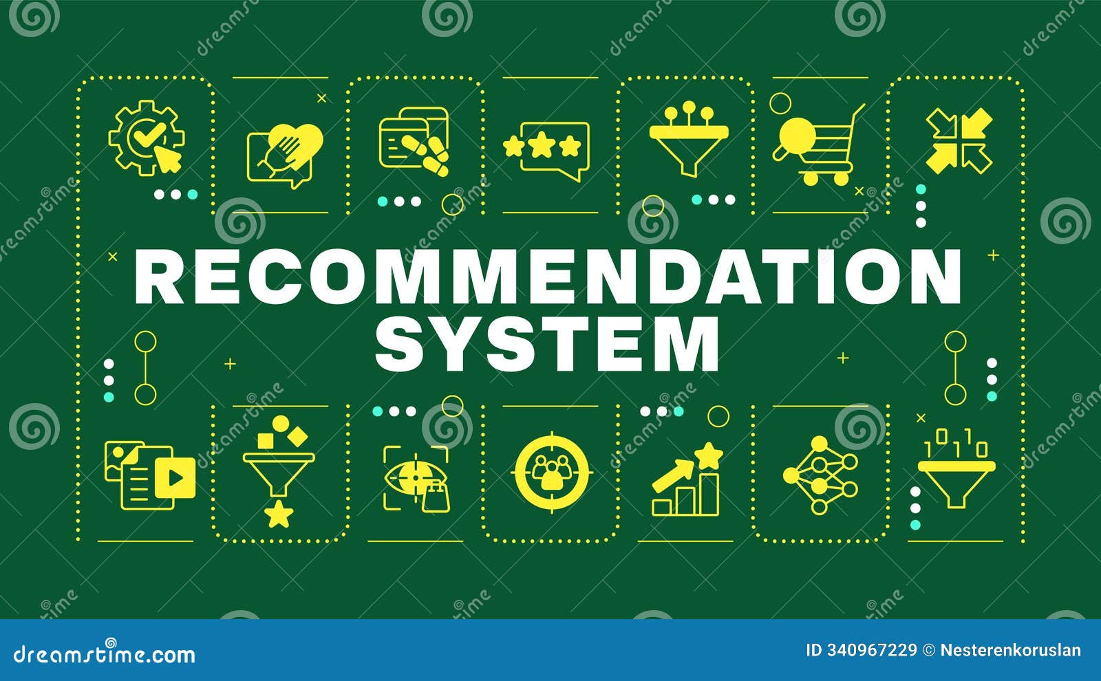 Recommendation System Green Word Concept Stock Illustration ...