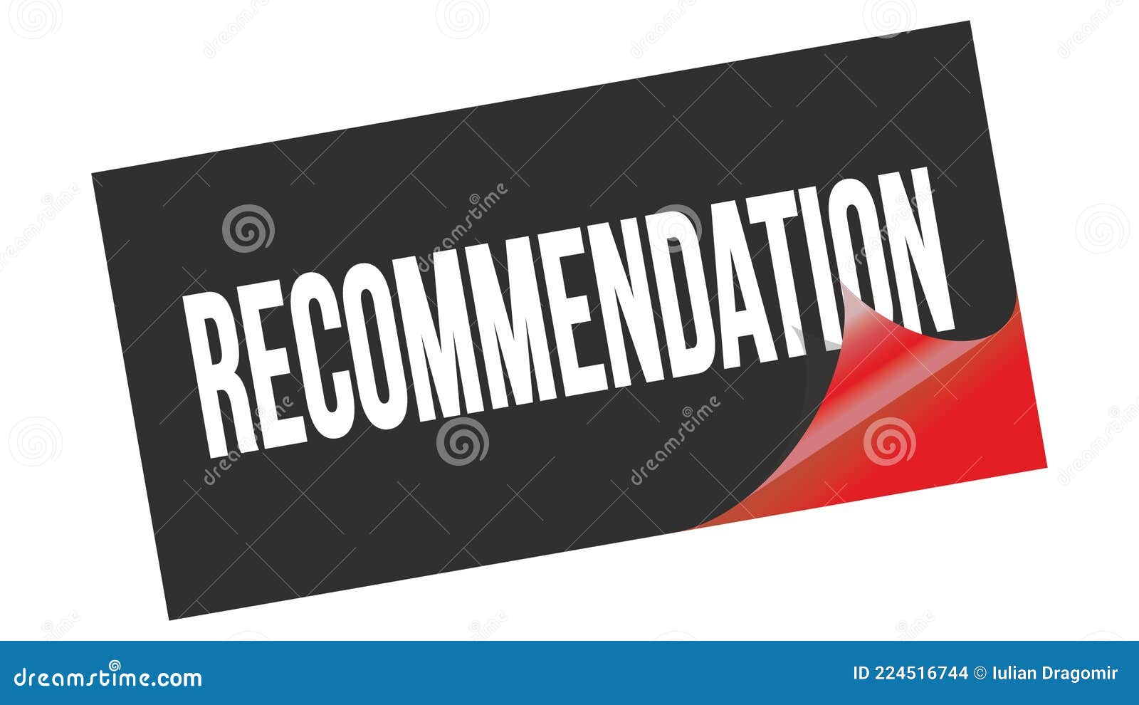 RECOMMENDATION Text on Black Red Sticker Stamp Stock Illustration ...