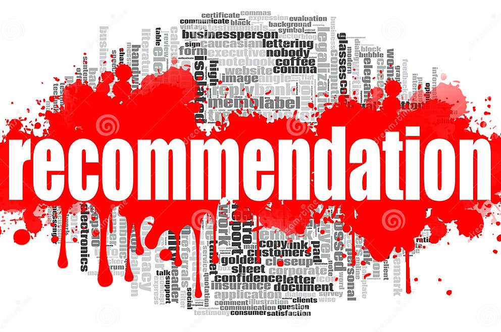 Recommendation word cloud stock illustration. Illustration of rendering ...