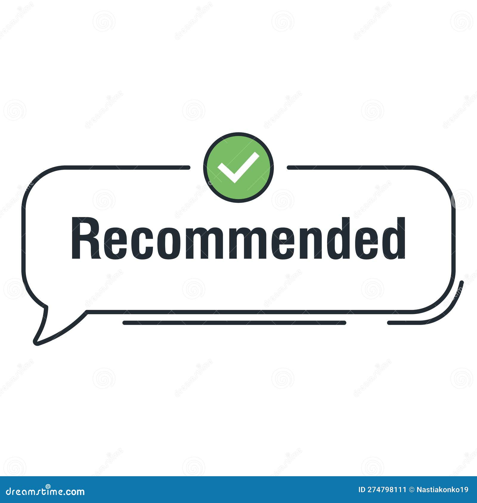 Recommended Banner Design. Design Template with Message Speech Bubble ...