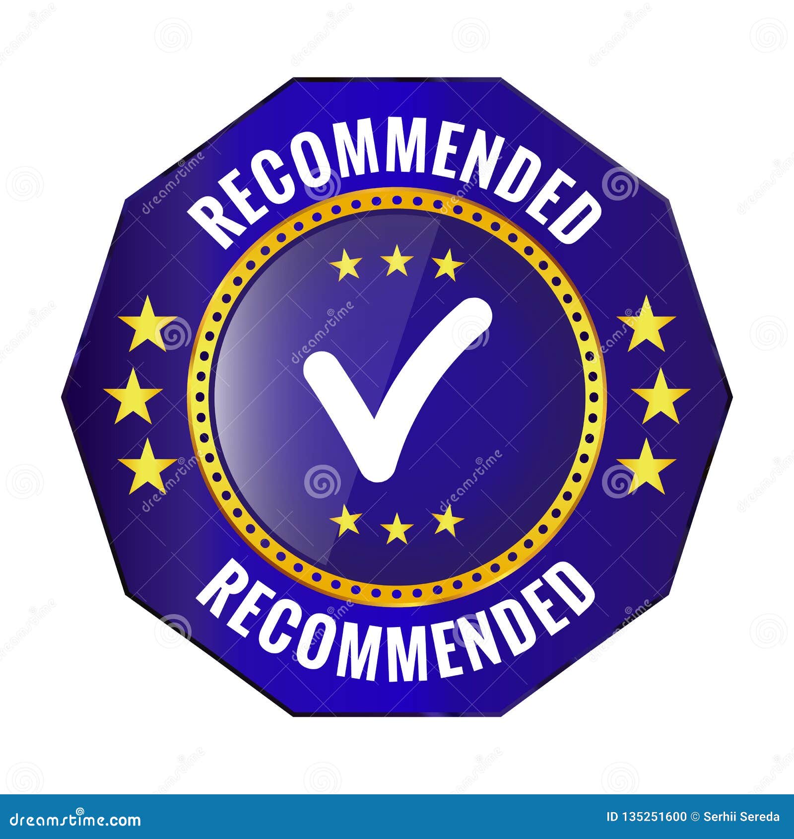 Recommended blue badge stock illustration. Illustration of pattern ...