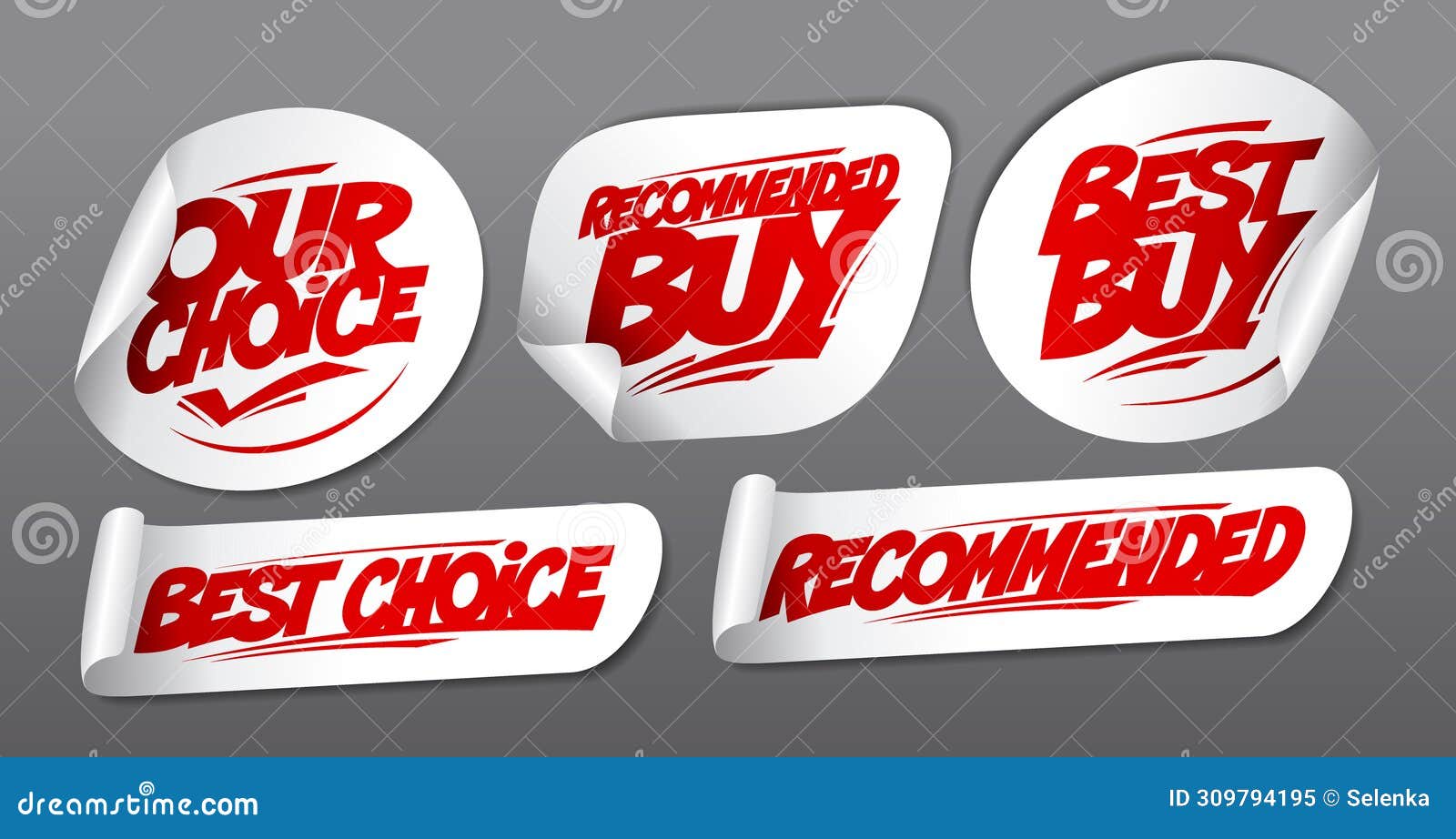 Recommended Buy, Best Choice, Best Buy Stickers Set Stock Vector ...
