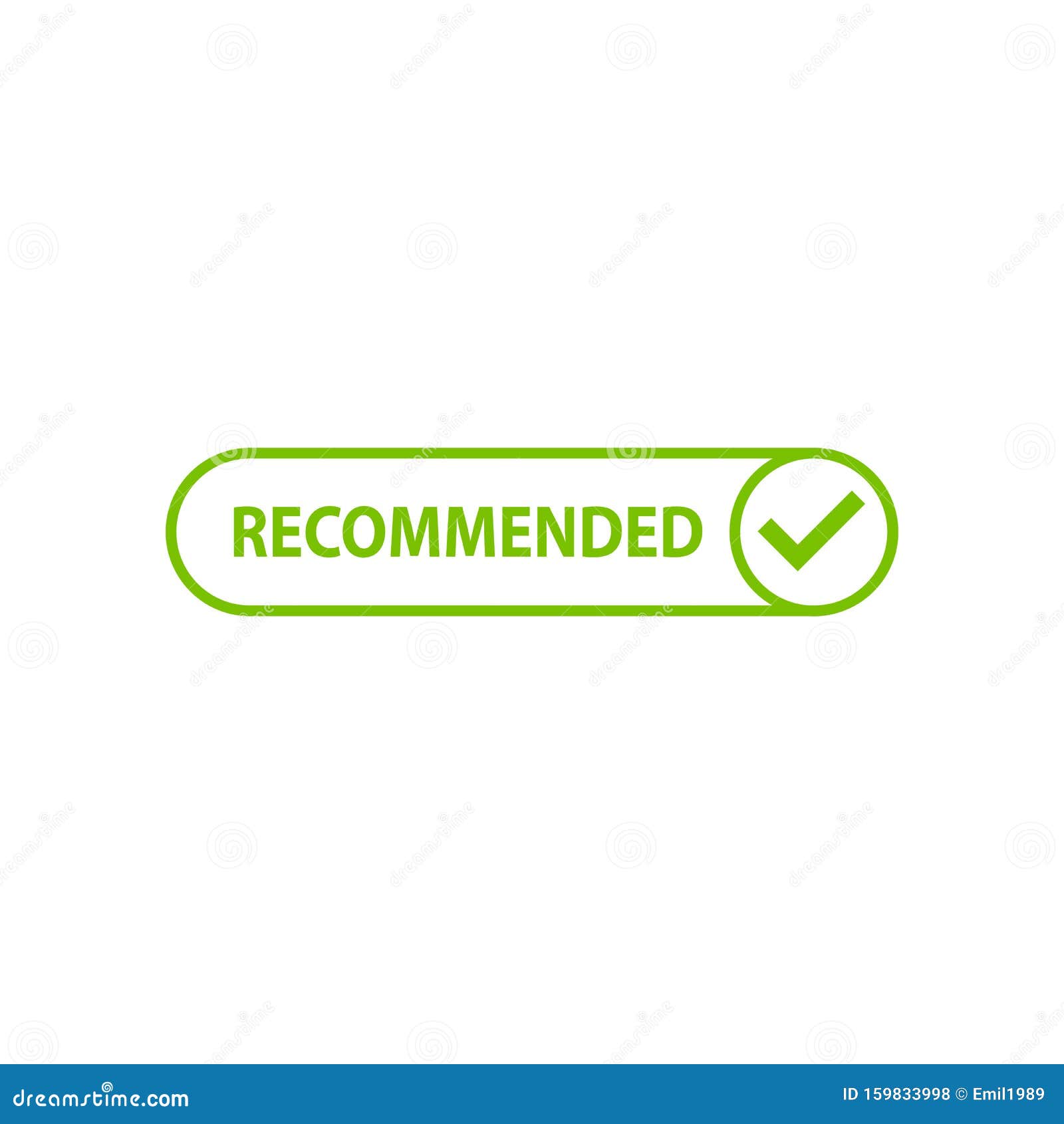 Recommended Icon with Check Mark Stock Illustration - Illustration of ...