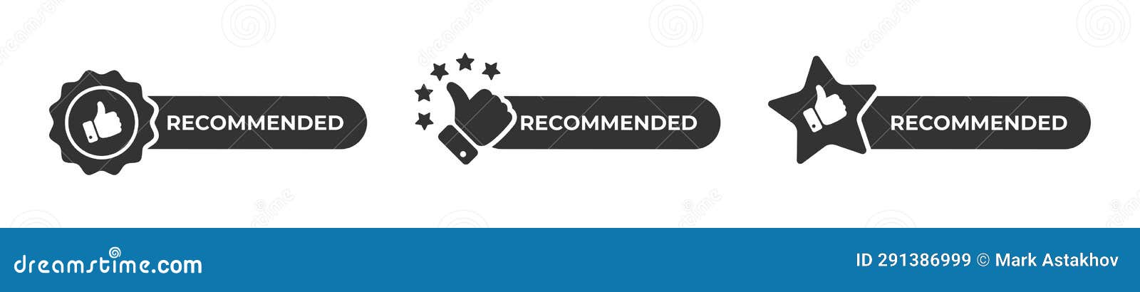 Recommended Icon with Thumb Up. Recommended Sticker Label ...