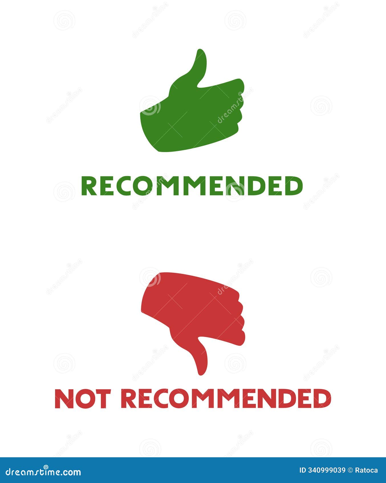 Recommended and No Recommended Symbol Stock Vector - Illustration of ...
