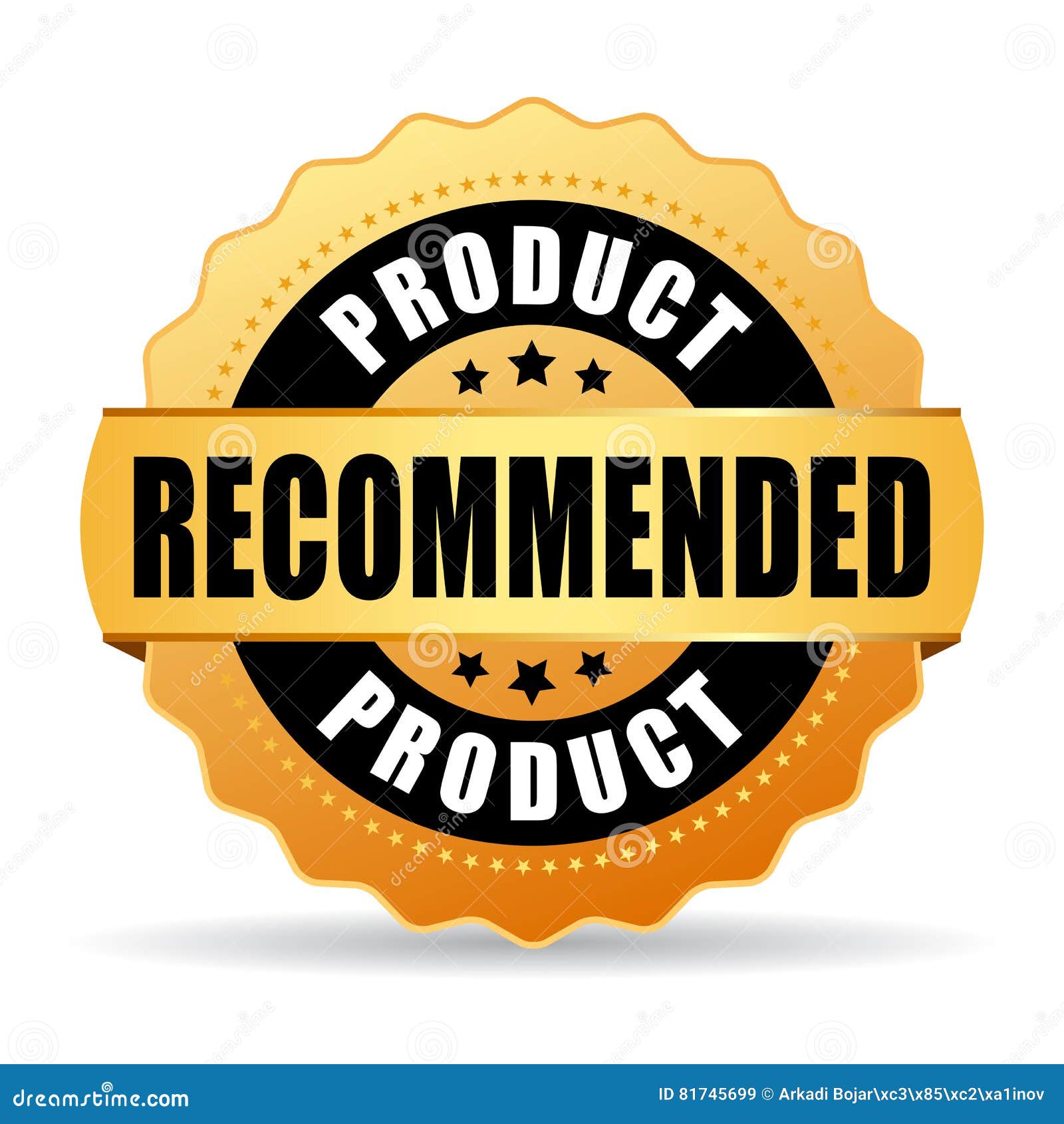 Recommended Product Gold Vector Icon Stock Vector - Illustration of ...