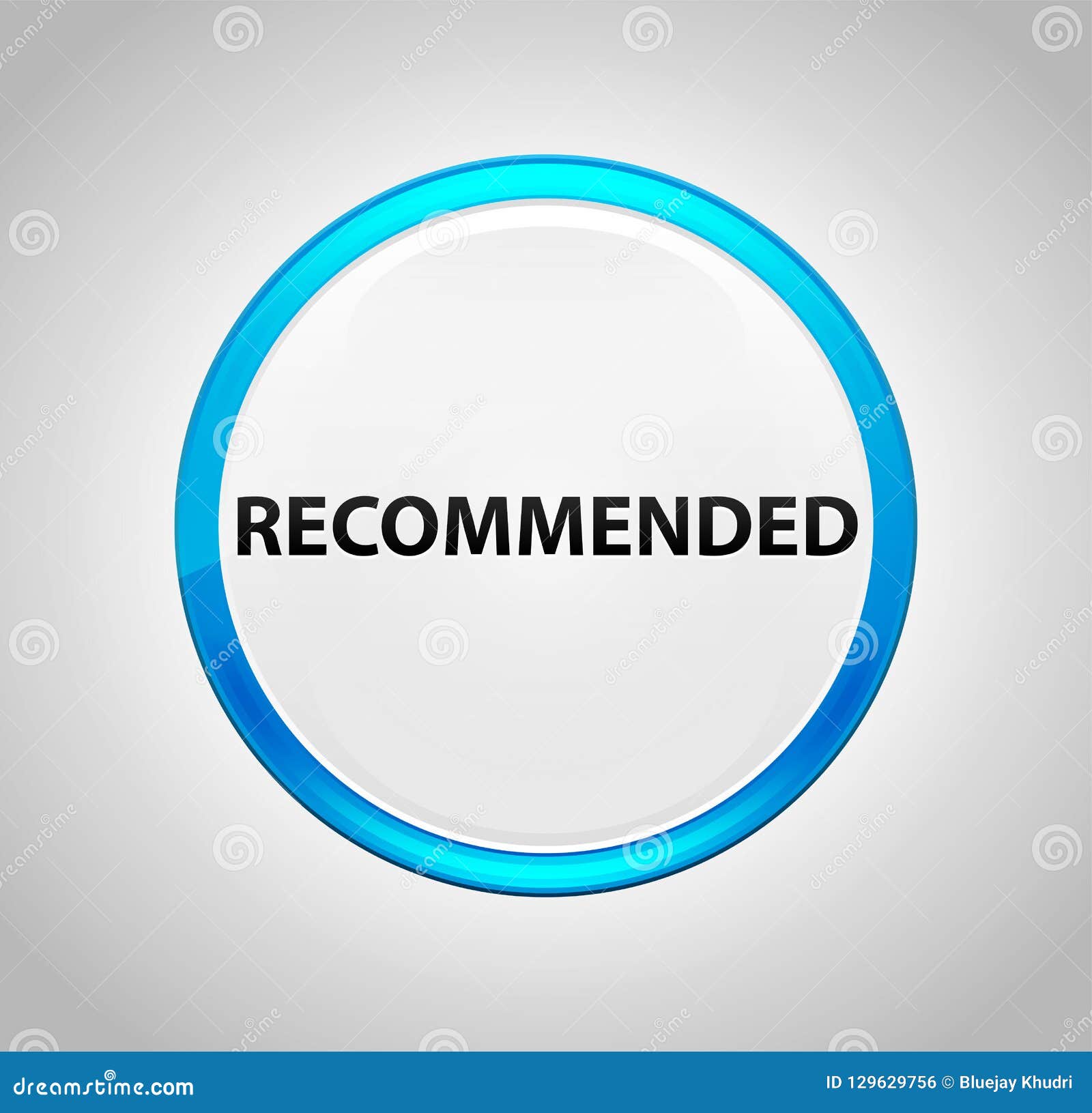 Recommended Round Blue Push Button Stock Illustration - Illustration of ...