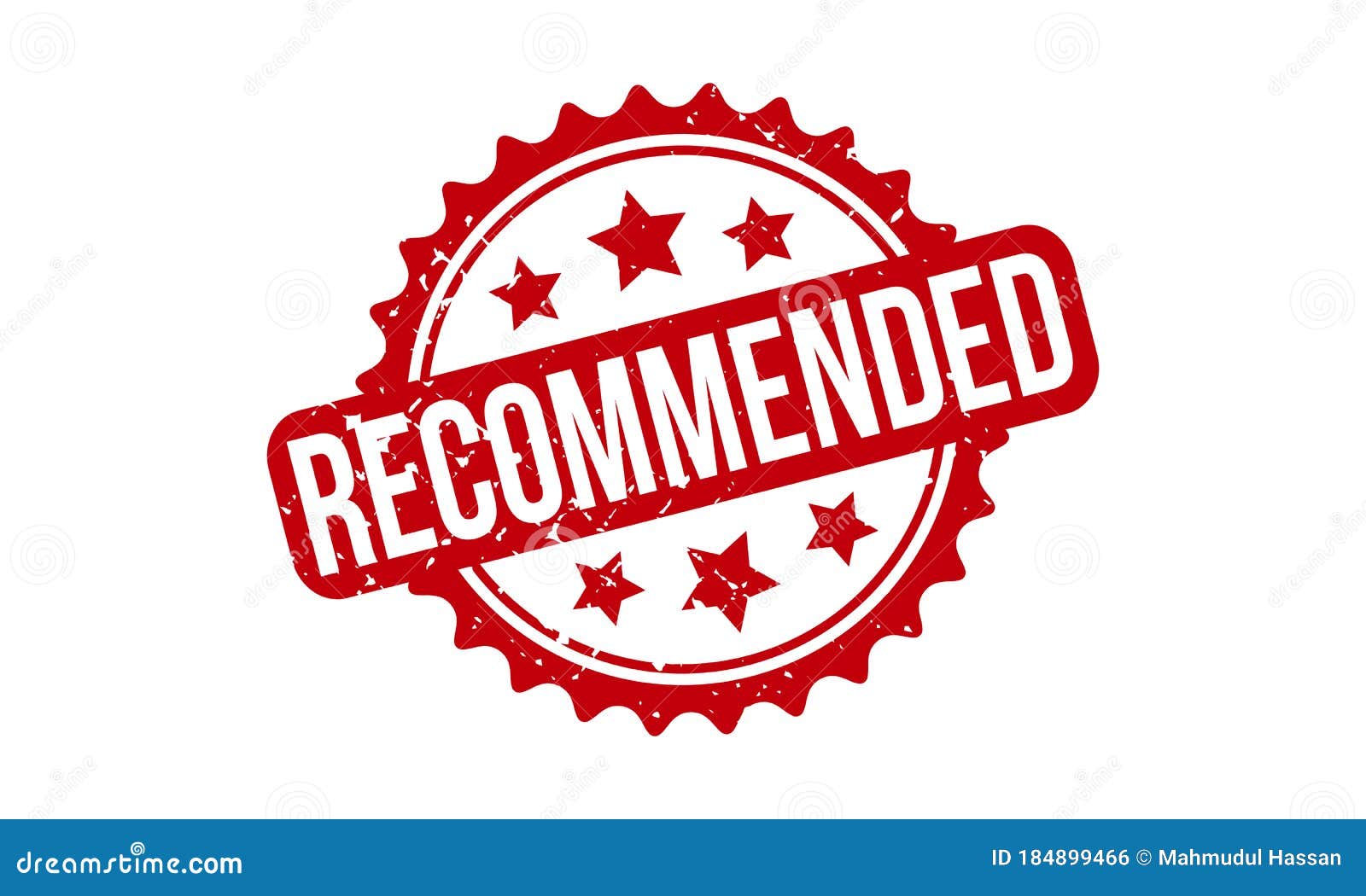 Recommended Rubber Stamp. Red Recommended Rubber Grunge Stamp Seal ...