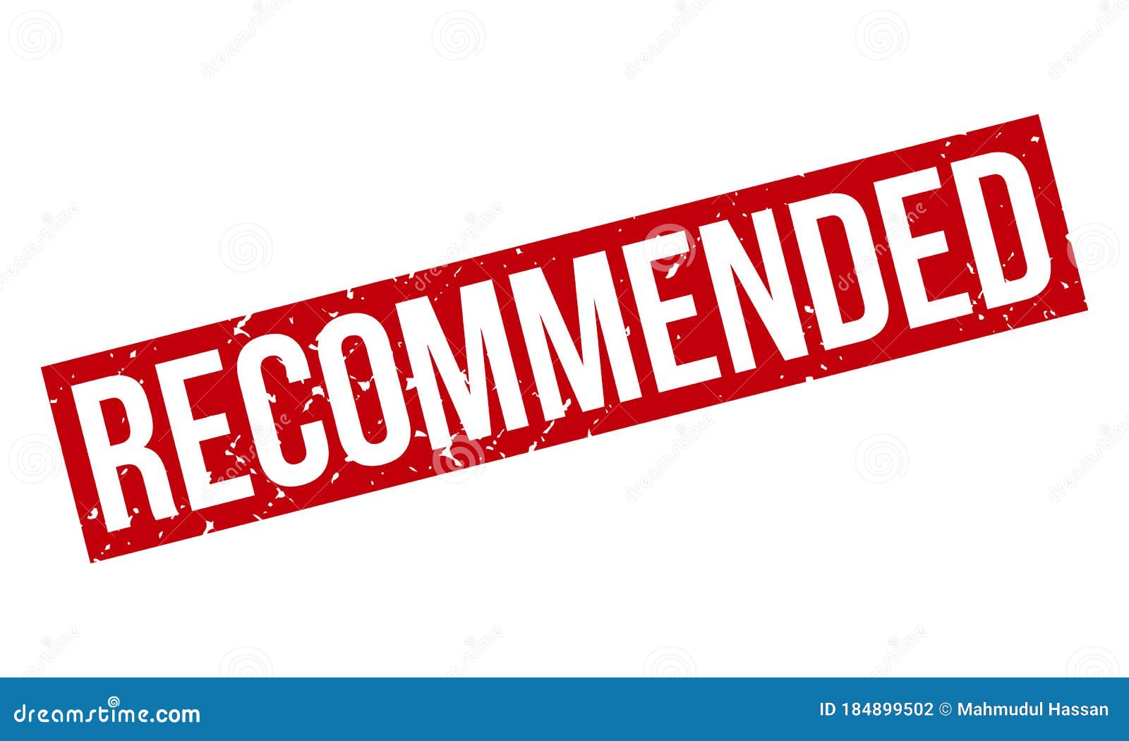 Recommended Rubber Stamp. Red Recommended Rubber Grunge Stamp Seal ...