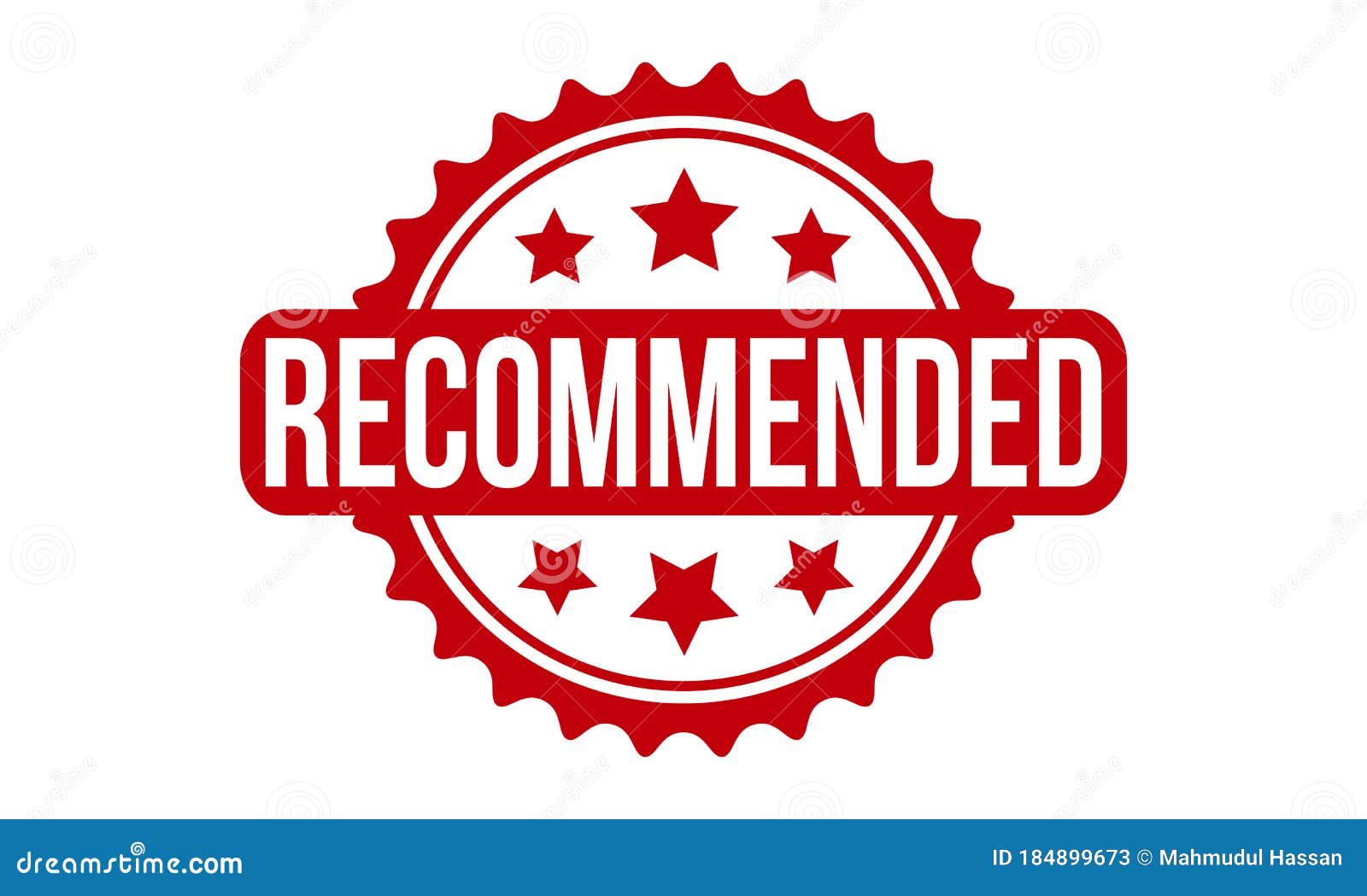 Recommended Rubber Stamp. Red Recommended Rubber Grunge Stamp Seal ...