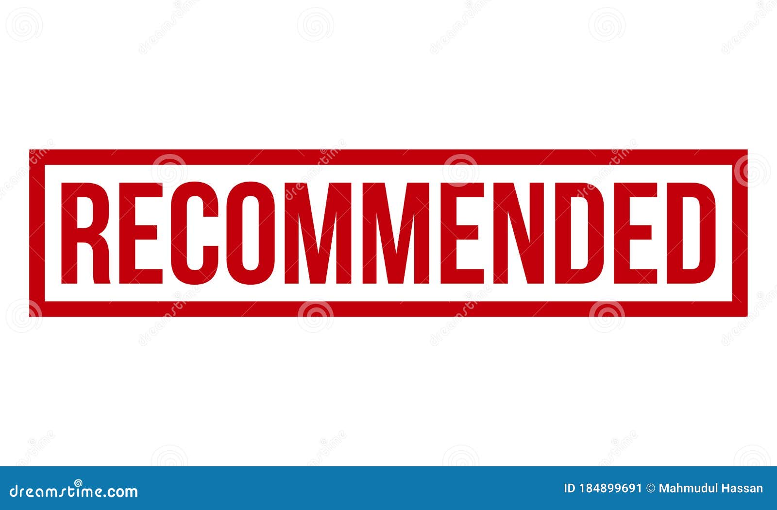 Recommended Rubber Stamp. Red Recommended Rubber Grunge Stamp Seal ...