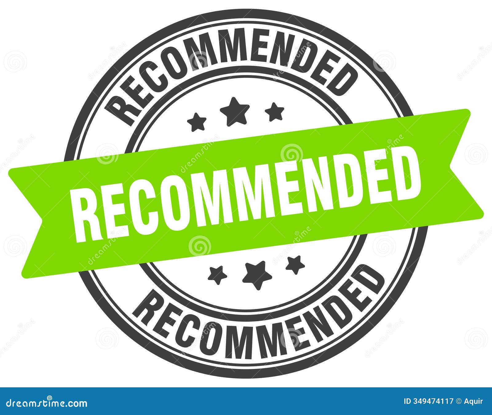 Recommended Stamp. Recommended Label on Transparent Background. Round ...