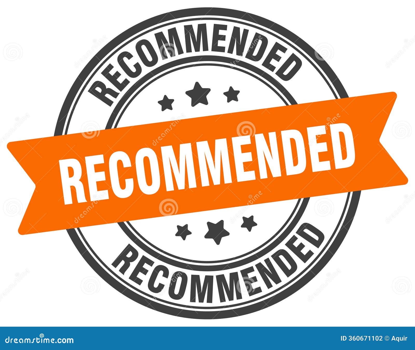 Recommended Stamp. Recommended Label On Transparent Background. Round ...