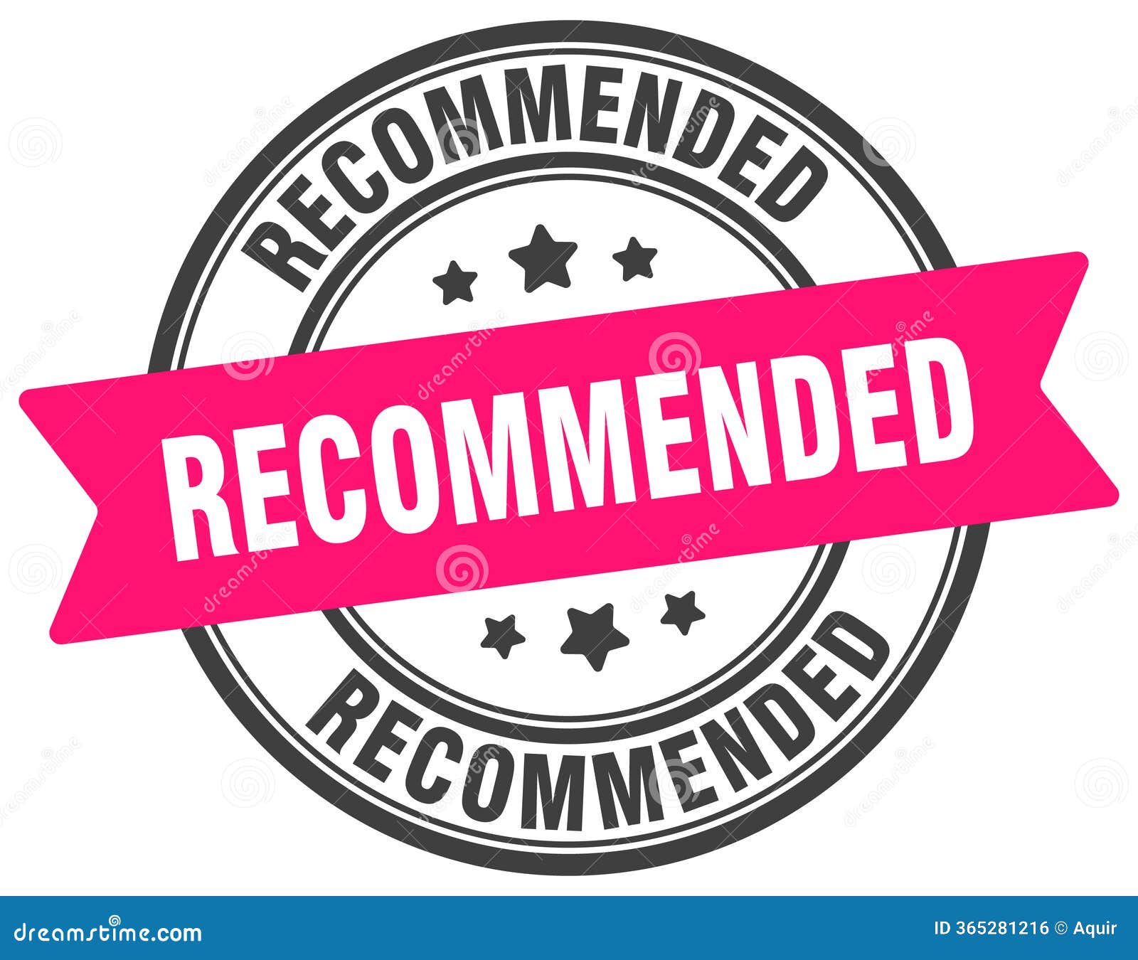Recommended Stamp. Recommended Label On Transparent Background. Round ...