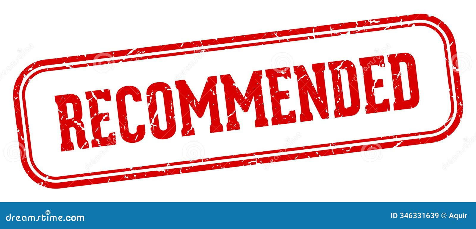 Recommended Stamp. Recommended Rectangular Stamp on White Background ...