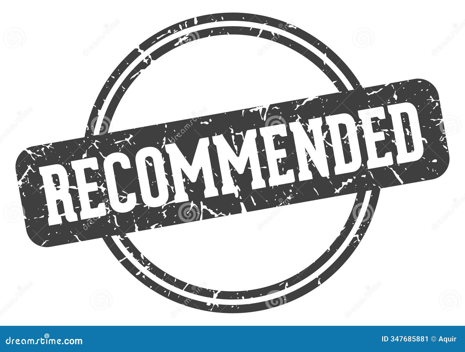 Recommended stamp stock vector. Illustration of round - 347685881