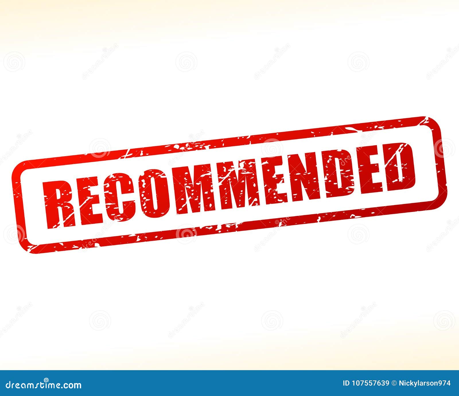 Recommended Text Buffered on White Background Stock Vector ...