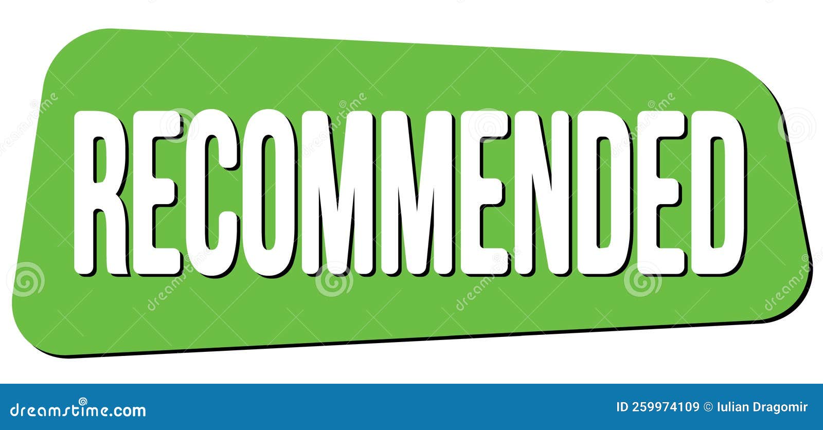 RECOMMENDED Text on Green Trapeze Stamp Sign Stock Illustration ...