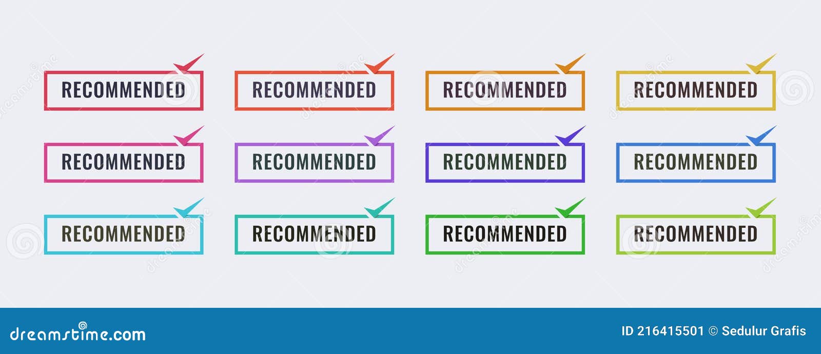 Recommended Vector Line Icon Frame Template. Recommend Checklist Banner ...