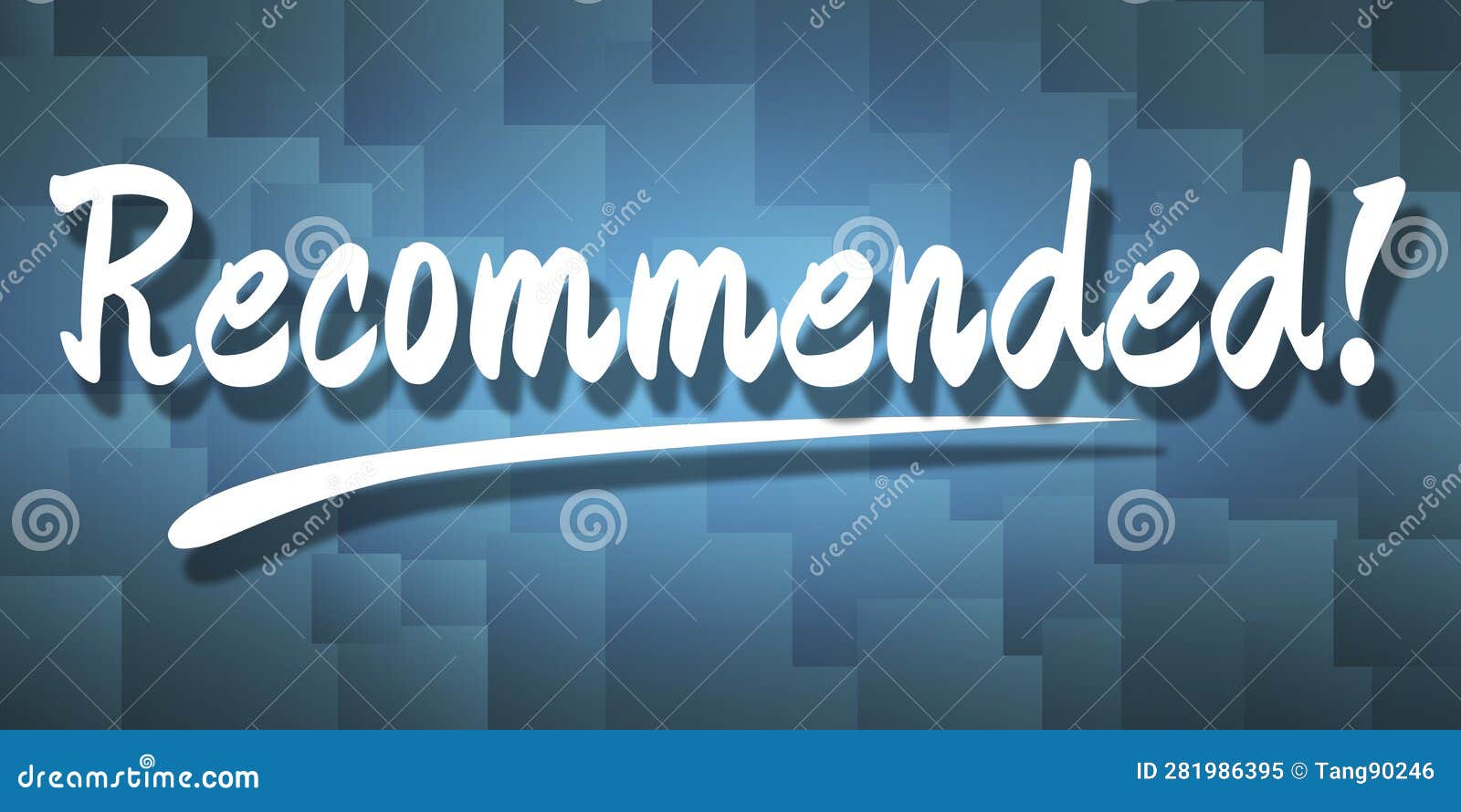Recommended Word with Blue Background Stock Illustration - Illustration ...
