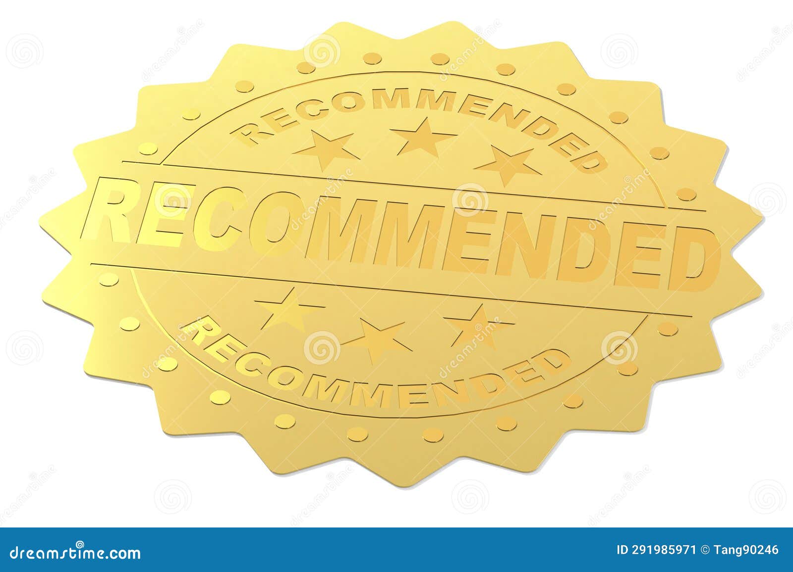 Recommended Word on Golden Seal Stock Illustration - Illustration of ...