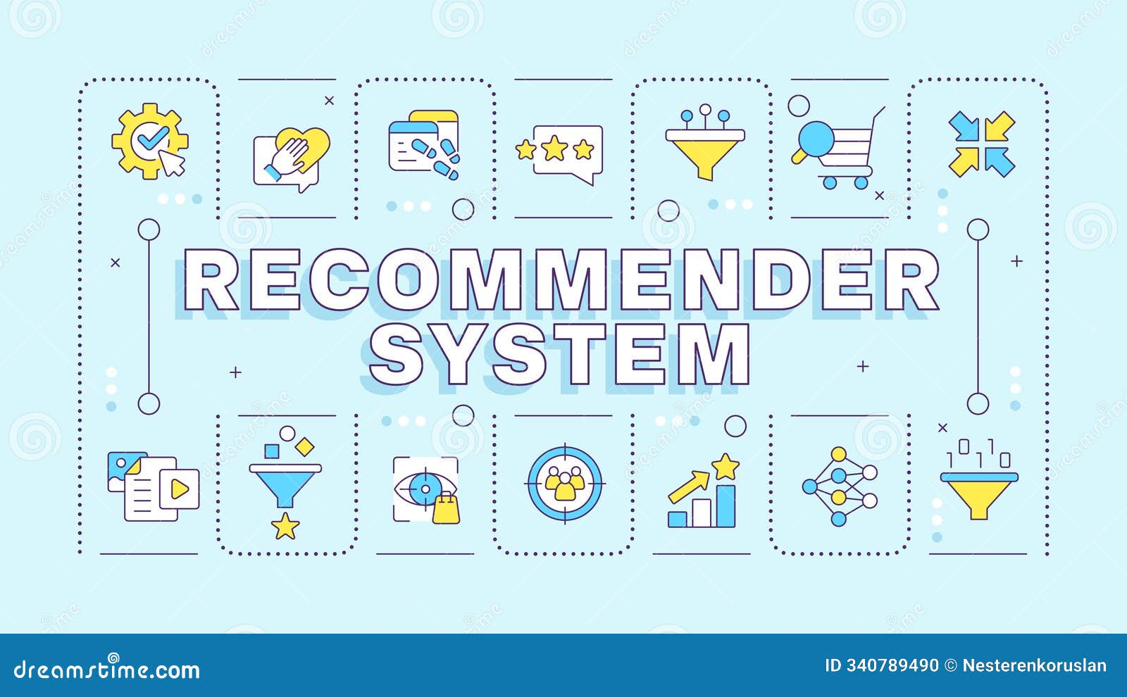 Recommender System Soft Blue Word Concept Stock Illustration ...