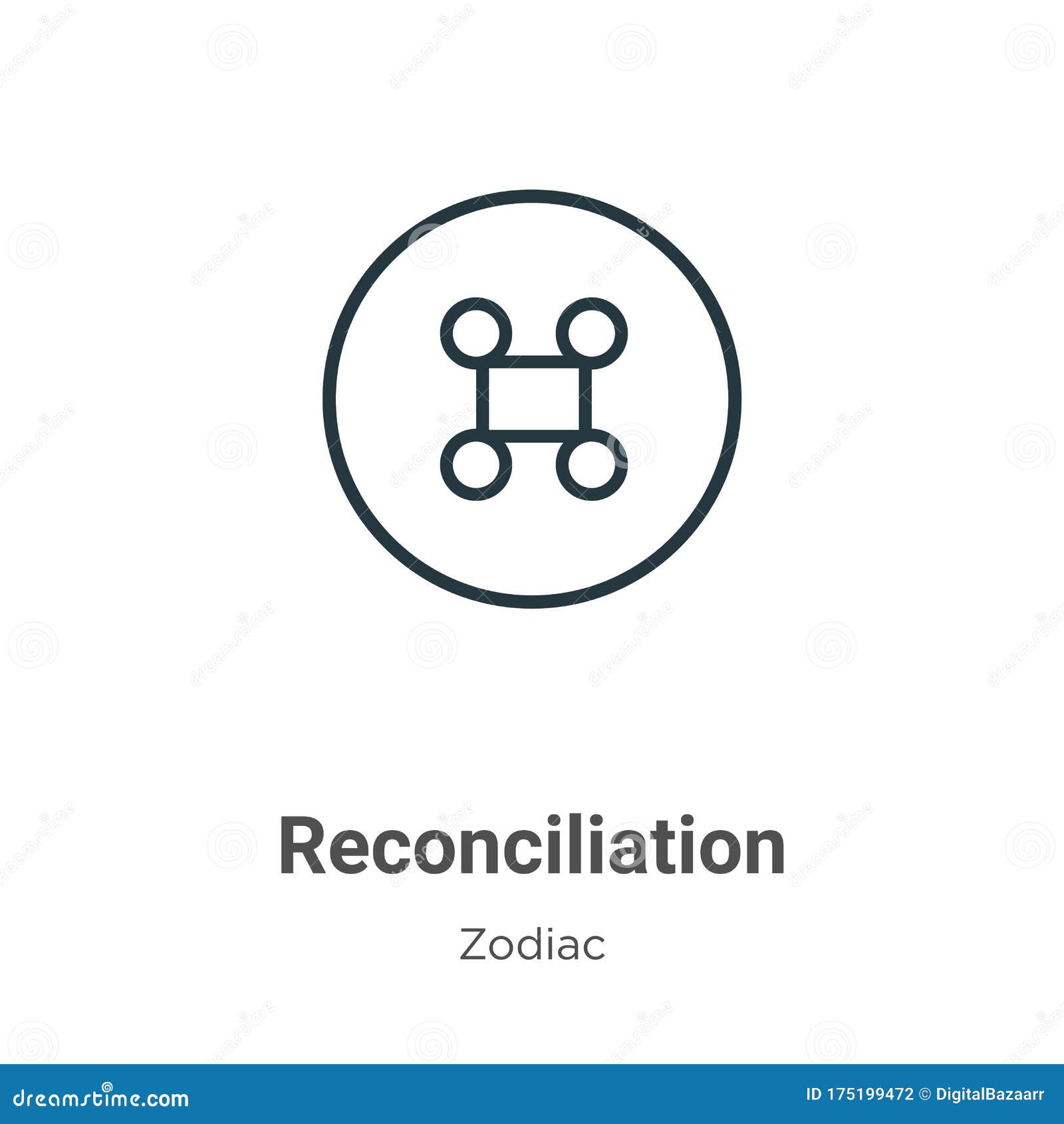 Reconciliation Outline Vector Icon. Thin Line Black Reconciliation Icon ...