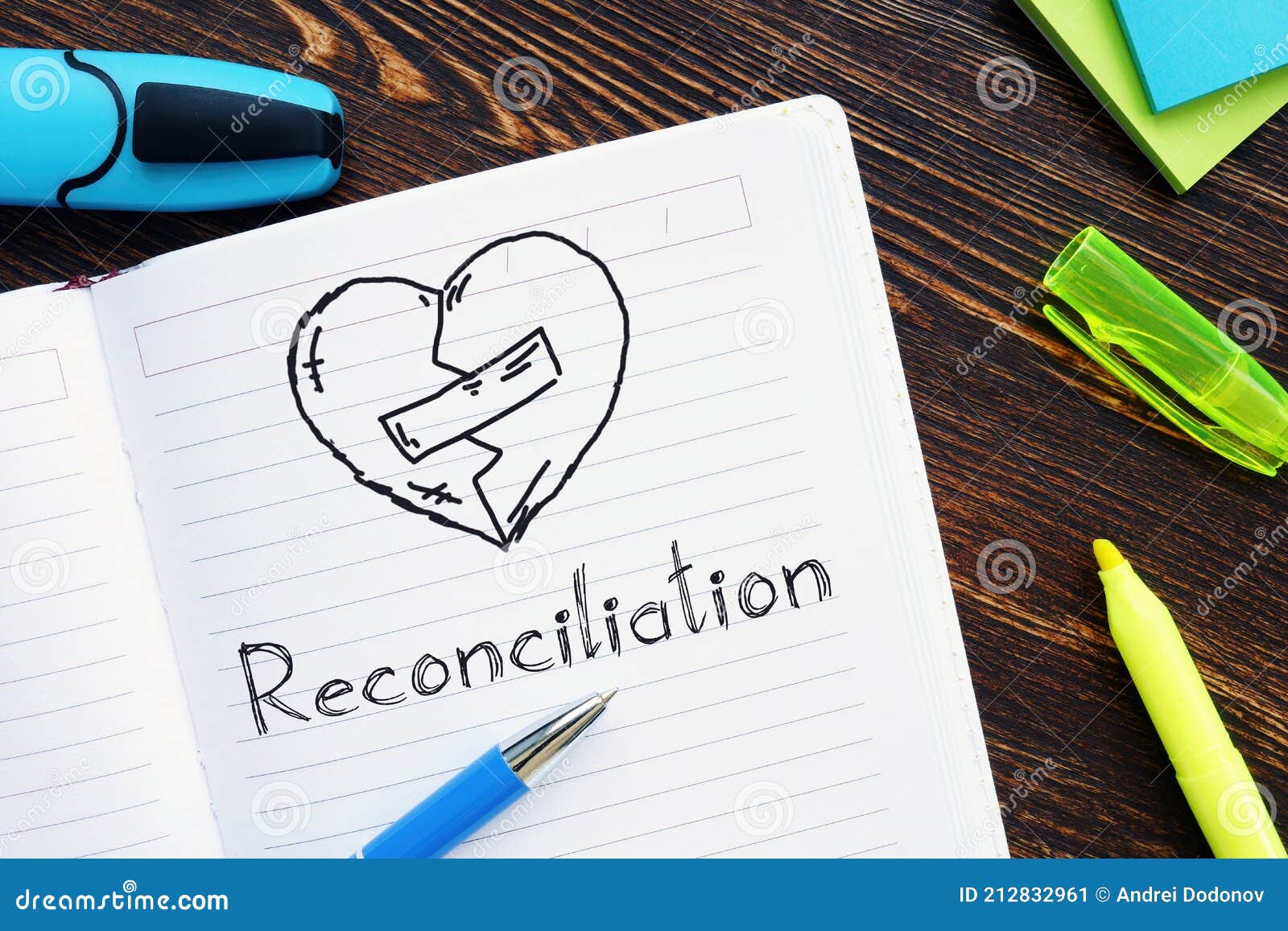 Reconciliation is Shown on the Photo Using the Text Stock Image - Image ...