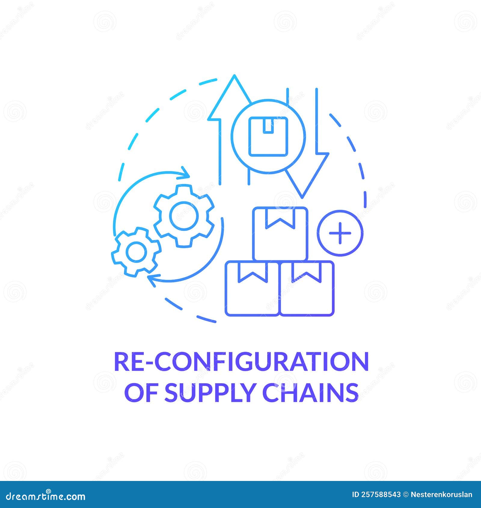 Reconfiguration of Supply Chains Blue Gradient Concept Icon Stock ...