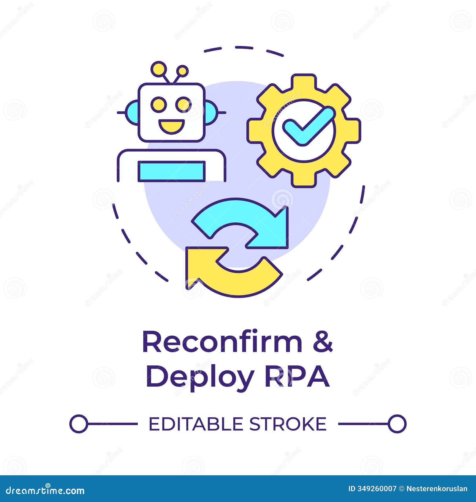 Reconfirm and Deploy RPA Multi Color Concept Icon Stock Vector ...