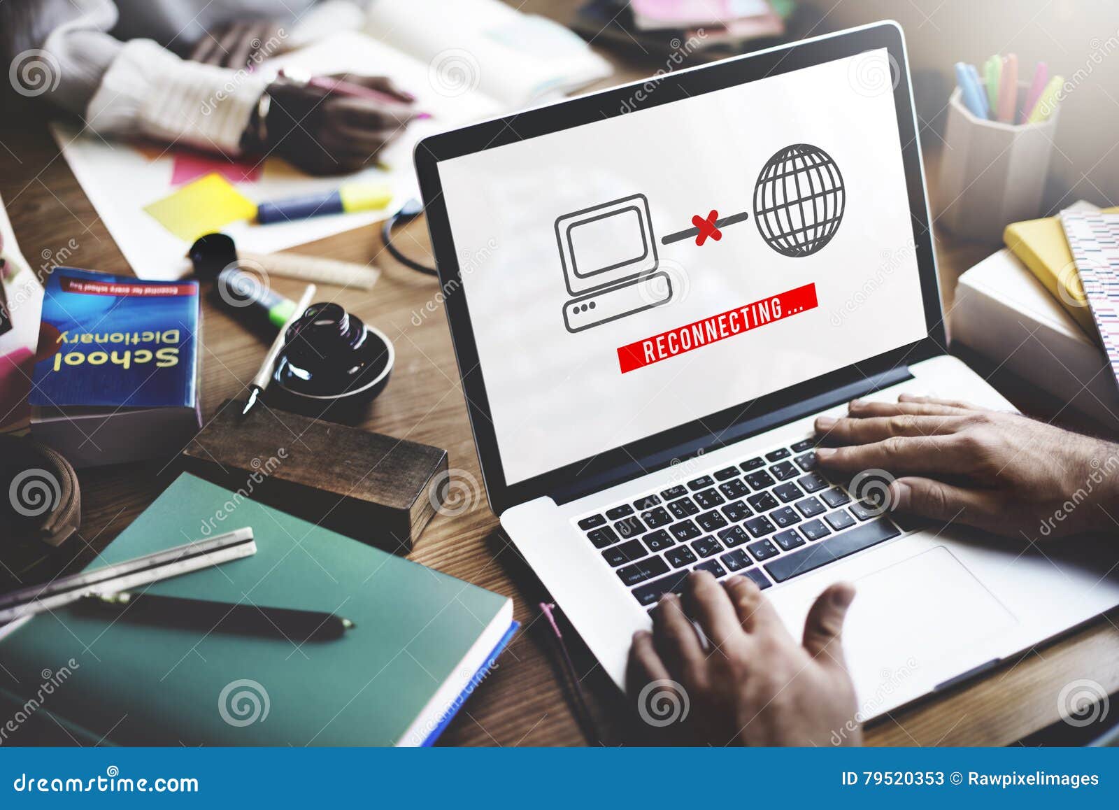 Reconnecting Access Disconnected Internet Concept Stock Image - Image ...