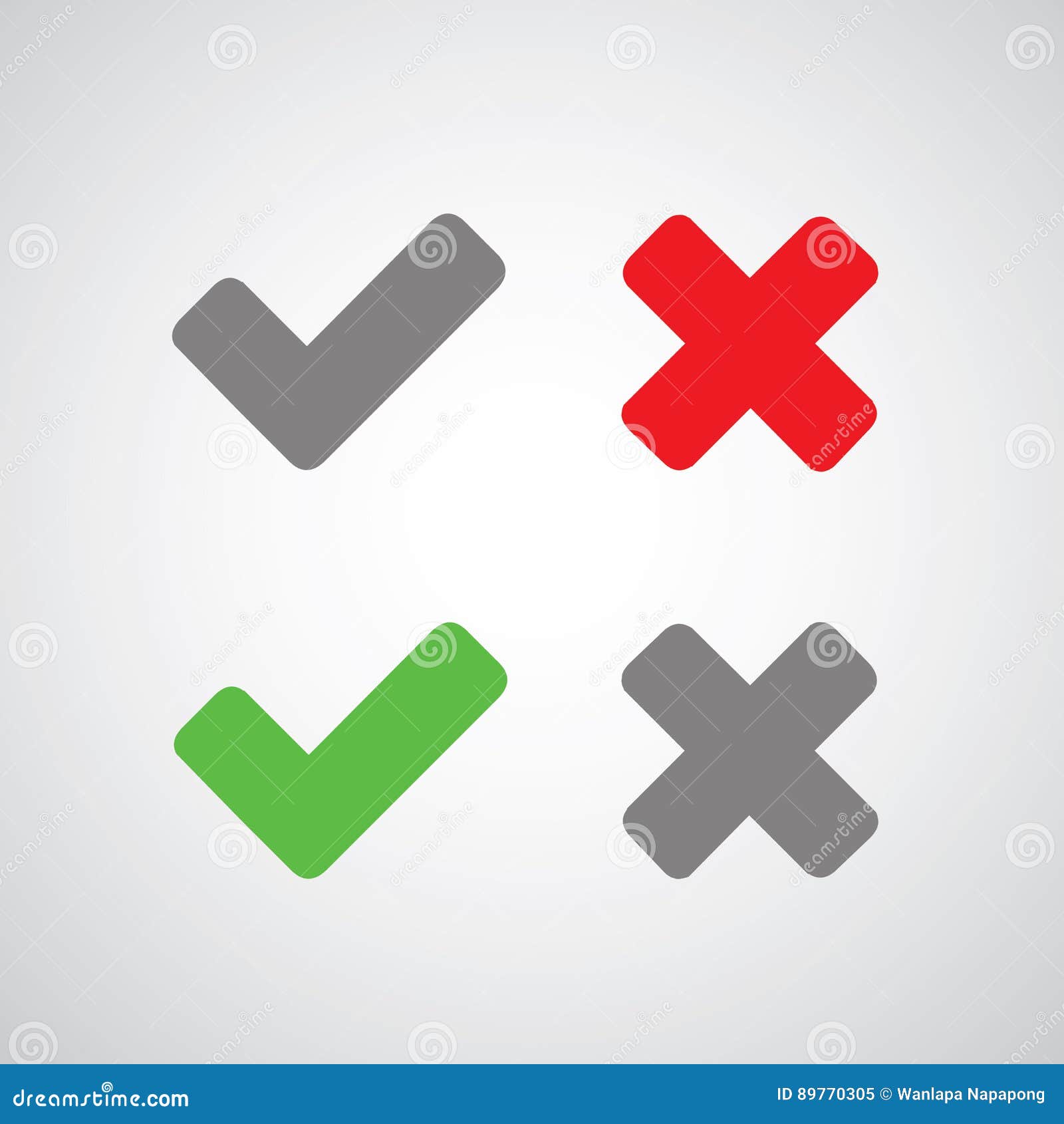 Reconnu et rejeté illustration de vecteur. Illustration du anomalie ...