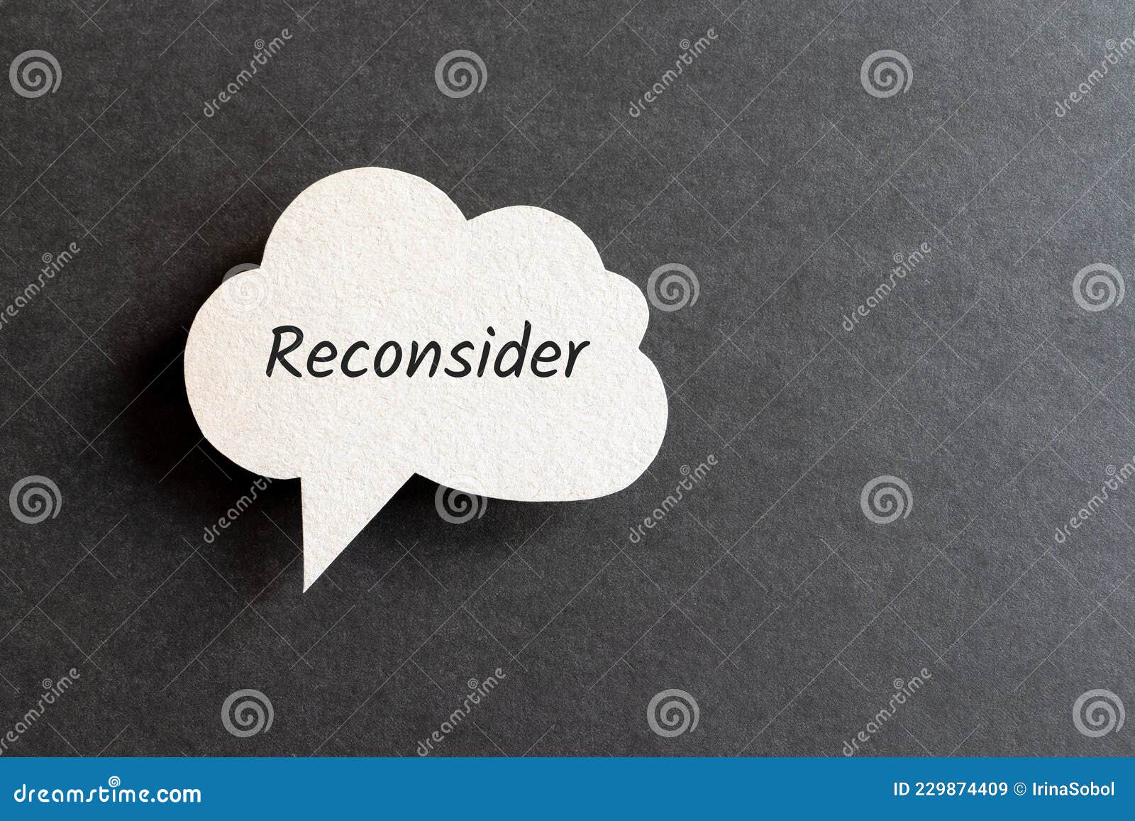 Reconsider Word Written on Cardboard Speech Bubble Stock Image - Image ...