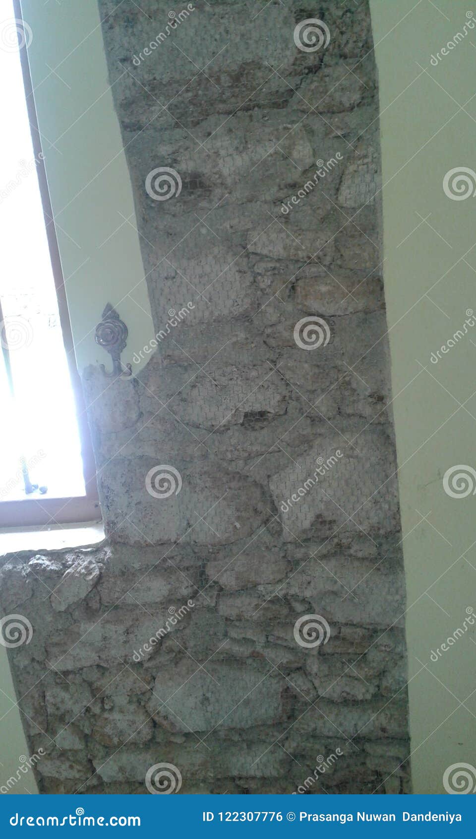 Reconstruct Wall Using Cement Sand Putty Stock Photo - Image of wall ...