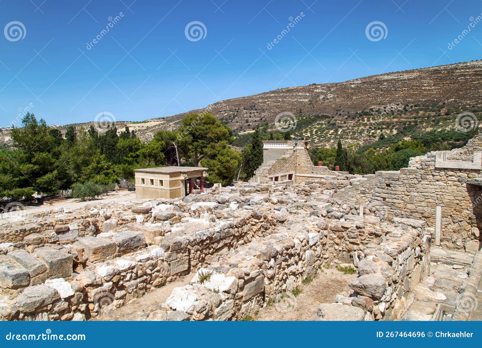 Reconstructed Building in the Archaeological Site of Knossus Stock ...