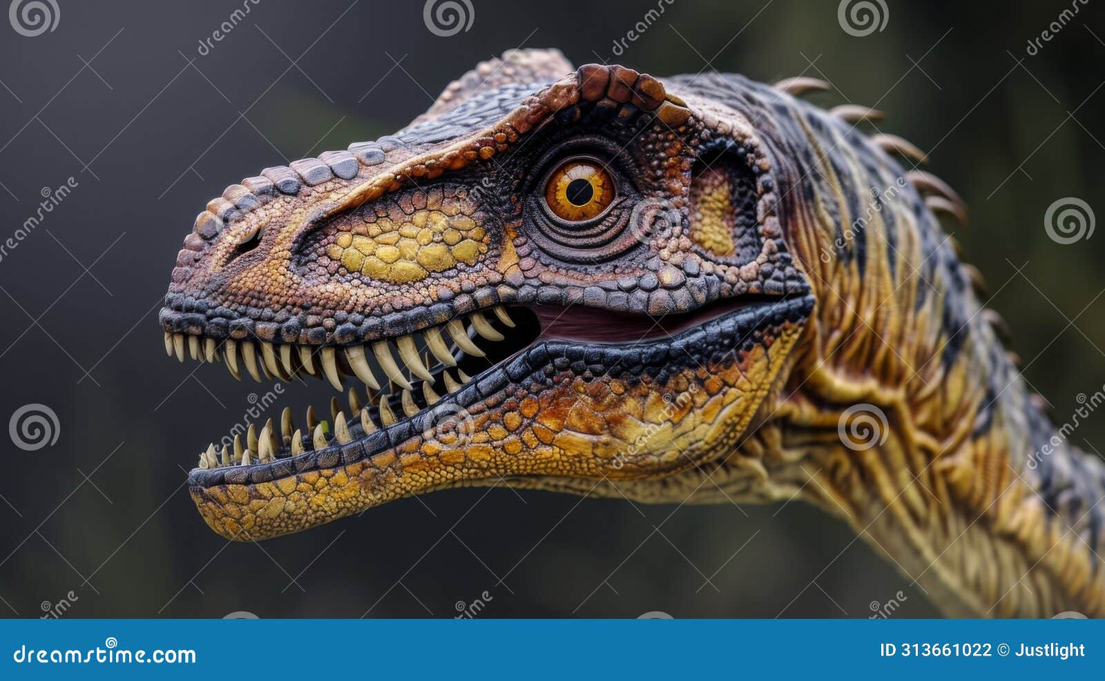 The Reconstructed Head of a Velociraptor Complete with Slitted Eyes ...