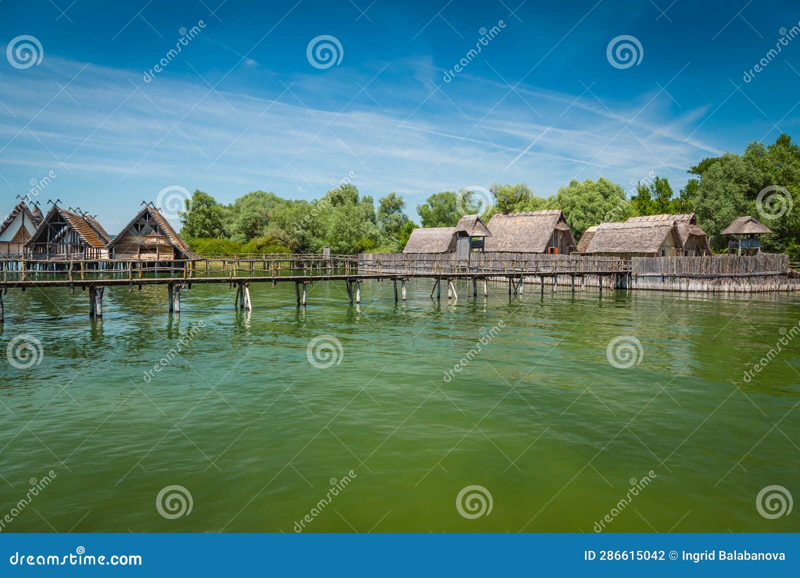 Reconstructed Neolithic Lake Dwelling on the Shore of Lake Constance ...
