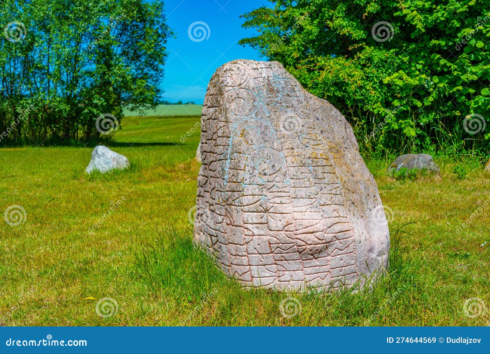 Reconstructed Runestone at Trelleborg, Denmark Editorial Stock Image ...