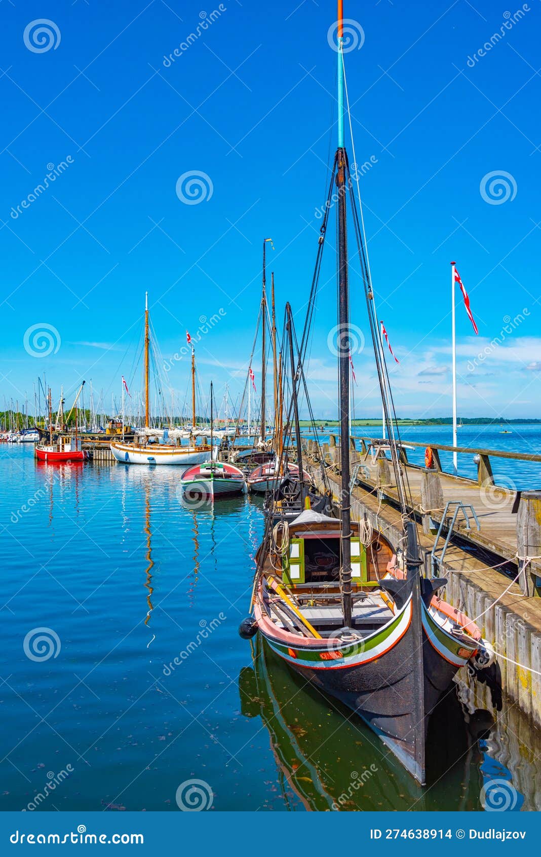 Reconstructed Viking Ships at the Port of Roskilde, Denmark Stock Photo ...