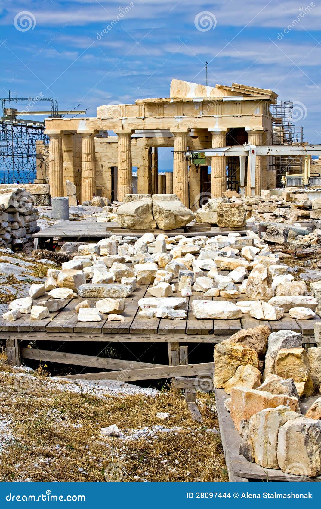 Reconstruction of Acropolis Stock Photo - Image of archeology, europe ...