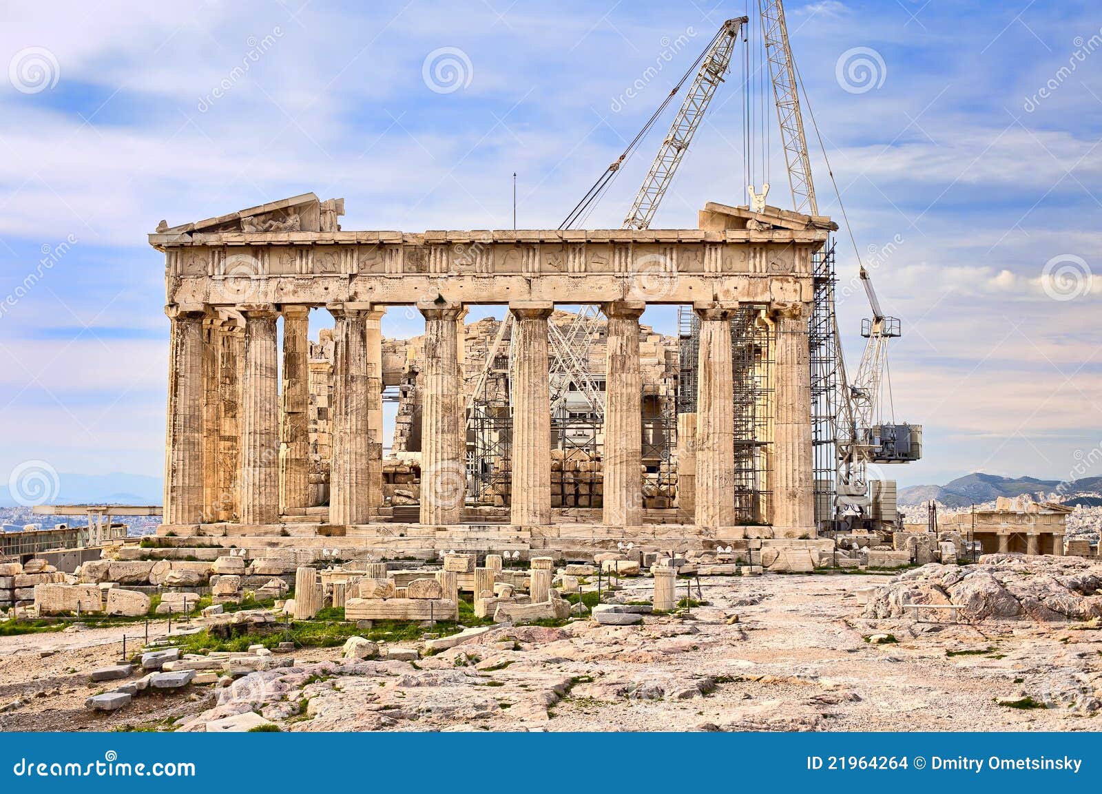 Reconstruction of Acropolis in Athens, Greece Stock Photo - Image of ...