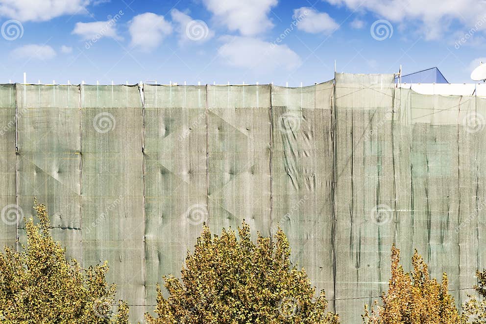 Structure Protected by Canvas Stock Photo - Image of build, dangerous ...