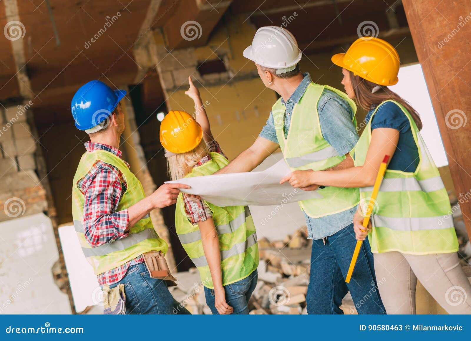 Reconstruction after Disaster Stock Image - Image of women, building ...