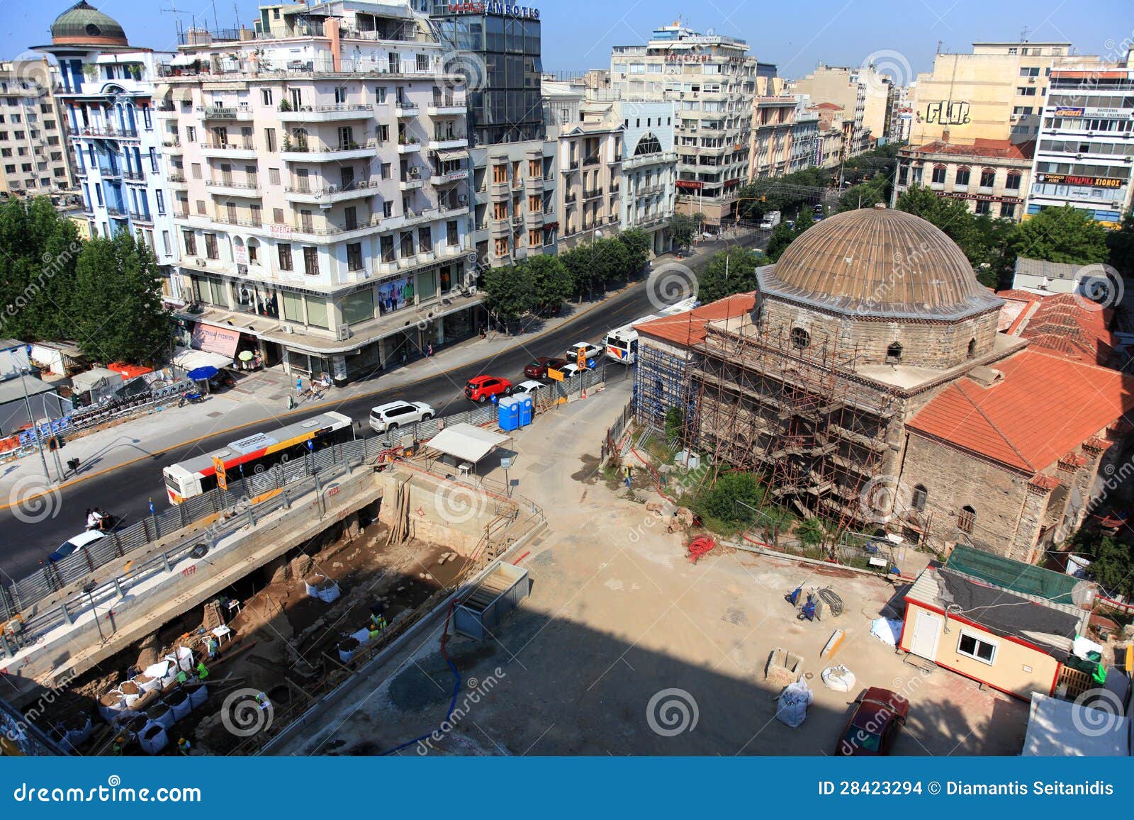 Hamza Bey Mosque In The Historic City Of Rhodes, Greece Stock ...