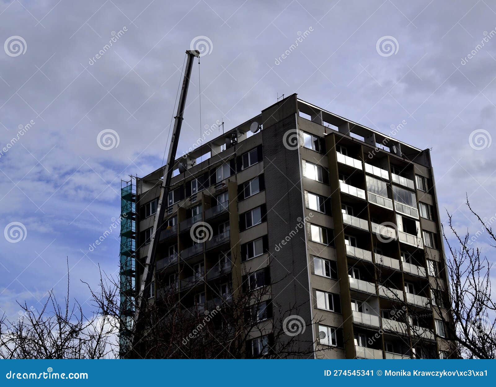 Reconstruction of a High-rise Apartment Building Stock Image - Image of ...