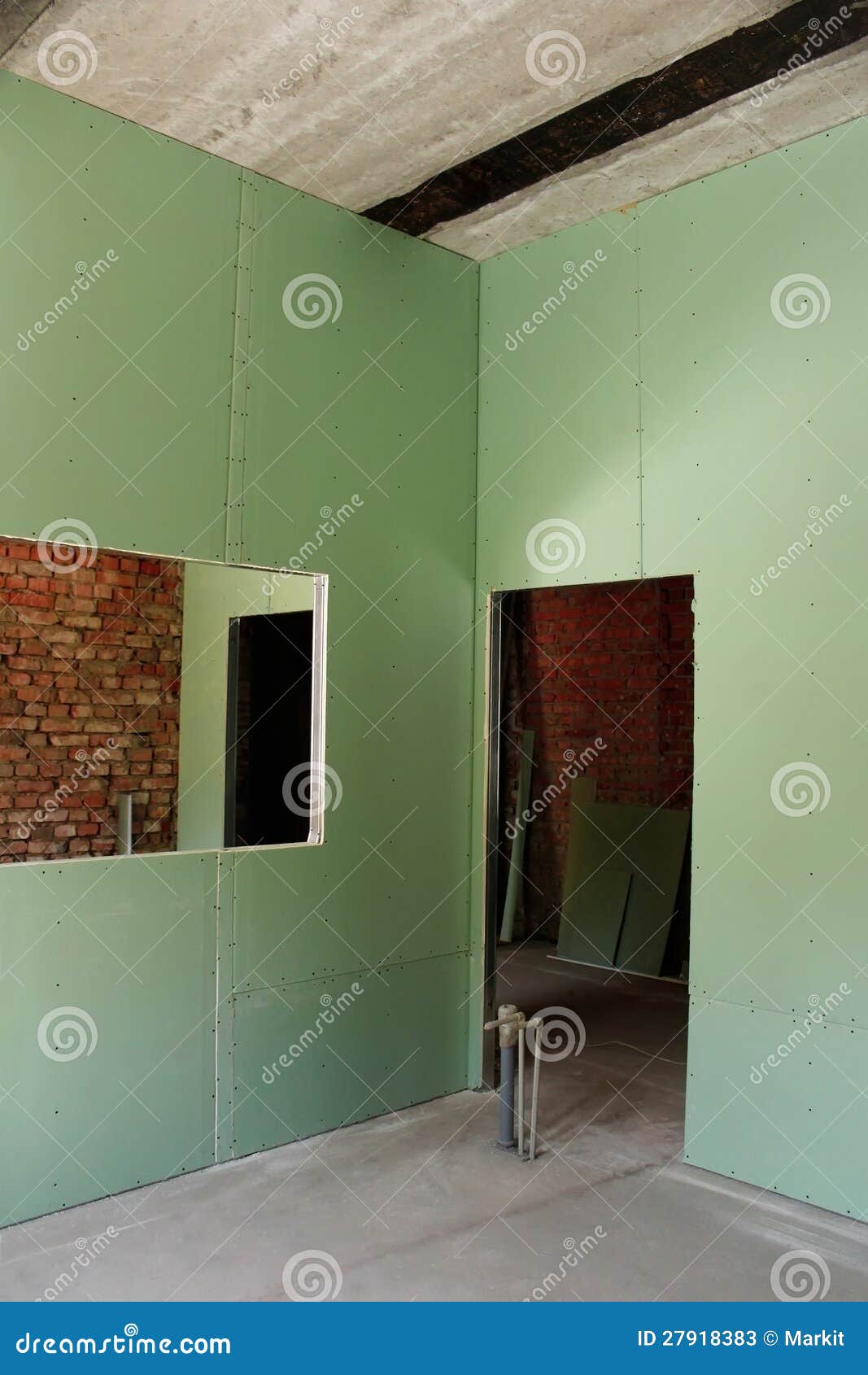 Reconstruction Of A Partitioning System With Rock Wool Isolation Stock ...