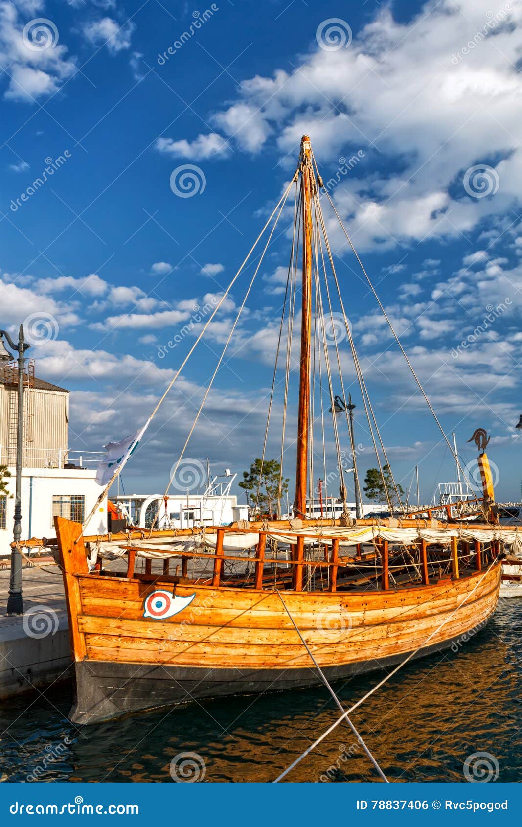 Reconstruction of Kyrenia Ship in Limassol, Cyprus Stock Photo - Image ...