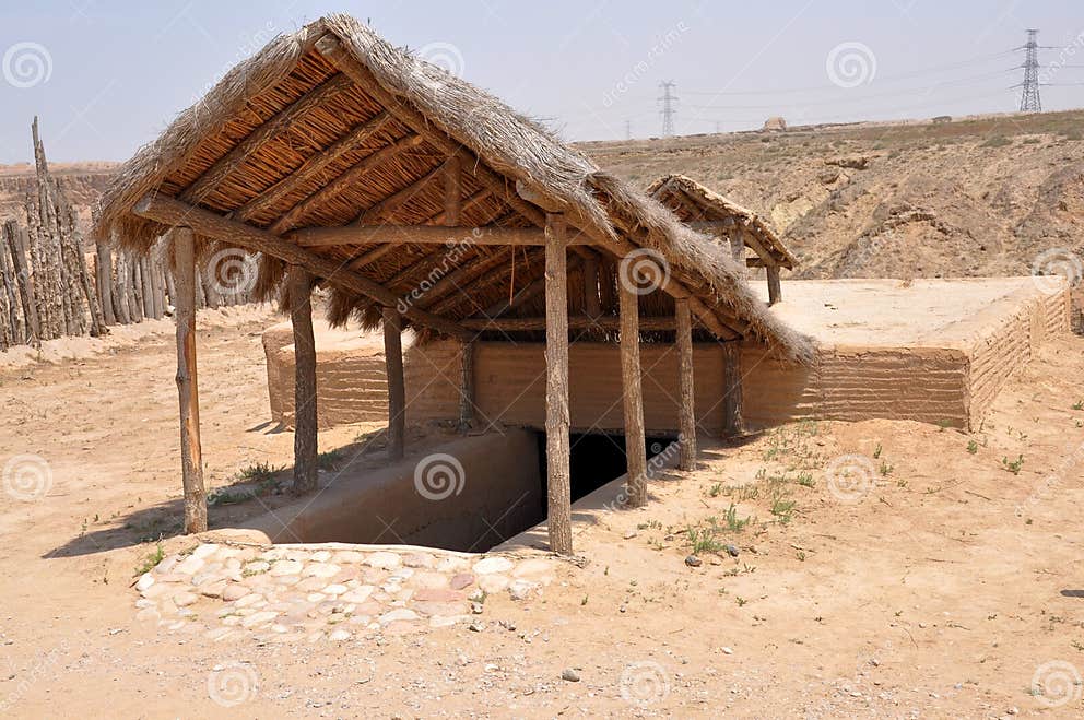 Reconstruction of Neolithic House Stock Image - Image of neanderthal ...